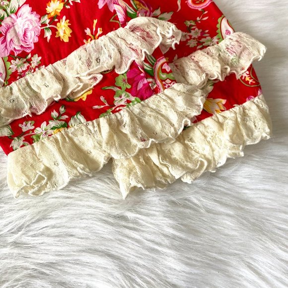 Ann Loren | Bottoms | Ann Loren Little Girls Red Floral Ruffle Pants 6 ...